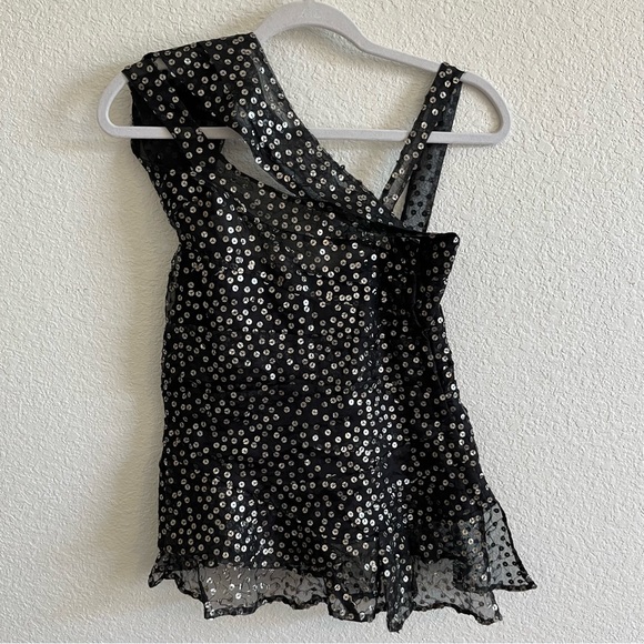 Isabel Marant | Tops | Isabel Marant Black Silk Sequin Ruffle Top ...